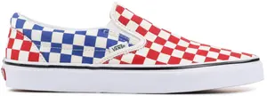VANS Classic Slip-on Sneakers - Checkerboard Red/blue