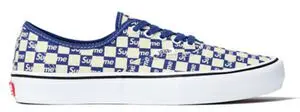 VANS Authentic Supreme Checker Logo Sneakers - Blue/white