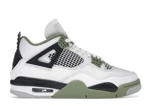 JORDAN Jordan 4 Retro Seafoam High Top Sneakers Medium Olive/white/black