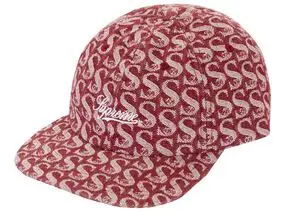 Supreme Monogram Denim 6-panel Cap - Red