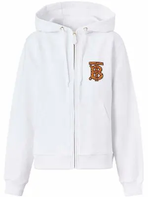 Burberry Tiger Tb Monogram Motif Zip Up Hoodie