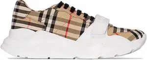 Burberry Vintage Check Cotton Sneakers - Beige/black/white