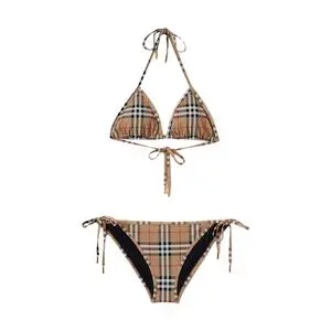 Burberry Vintage Check Triangle Bikini - Archive Beige