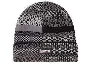 Supreme Patterned Beanie - Black