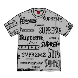 Supreme Logo Tee Shirt - Heather Grey