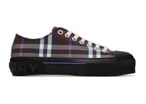 Burberry Vintage Check Cotton Sneakers - Deep Maroon