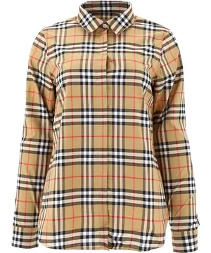 Burberry Vintage Check Cotton Oversized Shirt - Antique Yellow