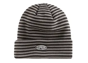 Supreme Stripe Beanie - Black