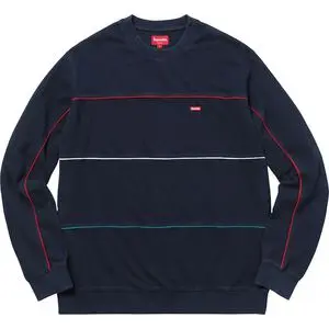Supreme Piping Pique Crewneck Sweatshirt - Navy Blue