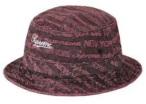 Supreme Type Jacquard Denim Crusher Hat - Purple