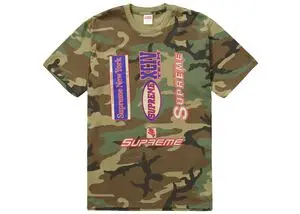 Supreme Logos Tee Shirt - Woodland Camo