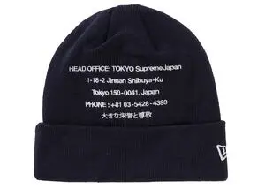Supreme Supreme New Era HQ Beanie - Navy Blue