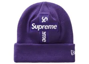 Supreme New Era Cross Box Logo Beanie - Purple