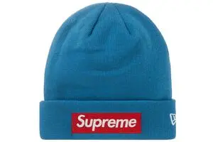 Supreme New Era Box Logo Beanie - Blue