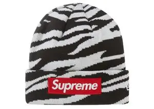 Supreme New Era Box Logo Beanie - Zebra