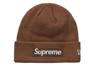 Supreme New Era Box Logo Beanie - Dark Brown