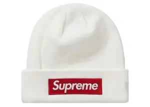 Supreme New Era Box Logo Beanie - White