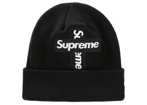 Supreme New Era Cross Box Logo Beanie - Black