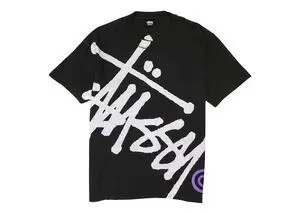 StÜssy Big Basic Pigment Dyed Tee Shirt Black/purple
