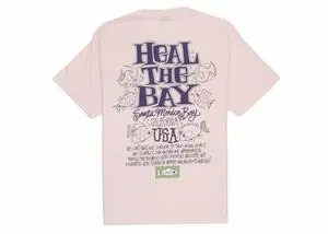 StÜssy Heal The Bay Ocean Pigment Dyed Tee Shirt - Blush