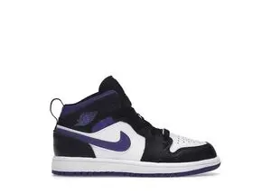 JORDAN 1 Mid Preschool Sneakers - Black/dark Iris/white