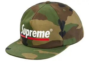 Supreme Underline 5-panel Cap - Woodland Camo
