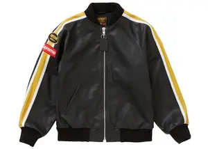 Supreme Vanson Leathers Perforated Bomber Jacket - Black