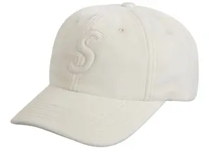 Supreme Velvet S Logo 6-panel Cap - White