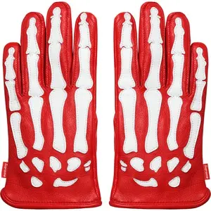 Supreme Vanson Leather X-ray Gloves - Red