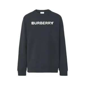 Burberry Logo Print Cotton Sweatshirt - Black