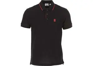 Burberry Monogrammotif Piqué Cotton Polo Shirt - Black
