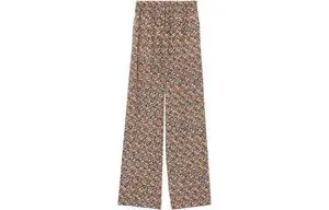 Burberry Monogram Print Silk Trousers - Orange