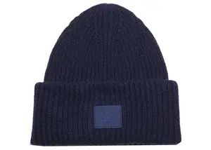 Acne Studios Face Logo Beanie Navy