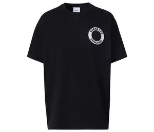 Burberry Logo Graphic Cotton Oversized T-shirt - Black