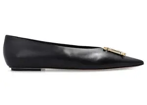 Burberry Motif Point Toe Ballerina Flat