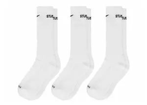 StÜssy X Nike Drifit Crew Socks - White