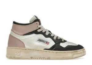 AUTRY Medalist Leather Mid Super Vintage Sneakers - White/pink/black