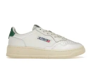 AUTRY Medalist Leather Low Sneakers - White/green/cream