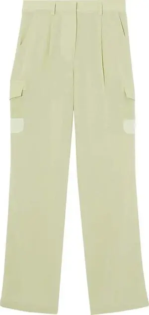 Burberry Mid-rise Silk Trousers - Mist Green