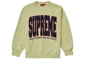 Supreme Cities Arc Crewneck Sweatshirt - Pale Lime