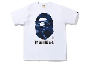 BAPE Camo By Bathing Ape Tee Shirt (fw22) White Navy Blue