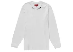 Supreme Collar Logo Long Sleeve Top - White