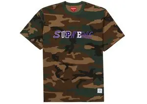 Supreme Collage Logo Short Sleeve Top - Woodland Camo
