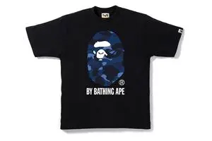 BAPE Camo Bathing Tee Shirt - Black/blue