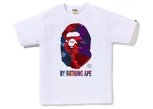 A BATHING APE Camo Crazy Bathing Ape Tee Shirt - White