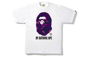 A BATHING APE Camo By Bathing Tee Shirt White/purple