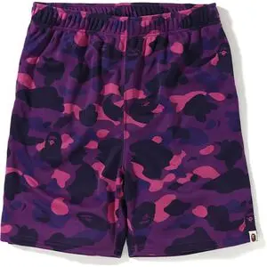 A BATHING APE Camo Jersey Shorts - Purple