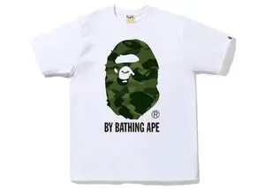 A BATHING APE Camo Bathing Ape Tee Shirt - White Green