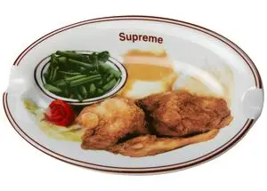 Supreme Chicken Dinner Plate Ashtray - White