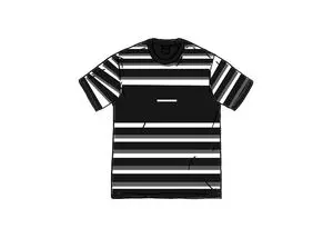 Supreme Blocked Stripe Short Sleeve Top - Black